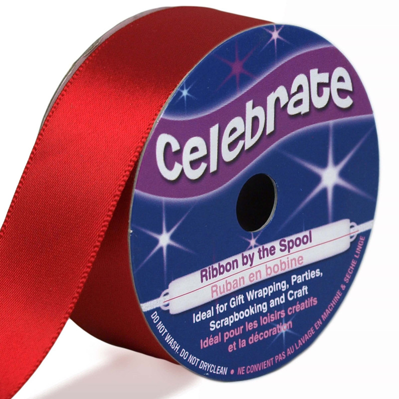 Ruban Rouge Satin - 4 mètres long - 25mm larg - Planète Gateau