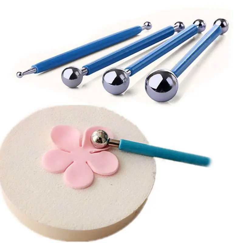 Set of 4 ball-tipped modeling tools for sugar paste - Planète Gateau