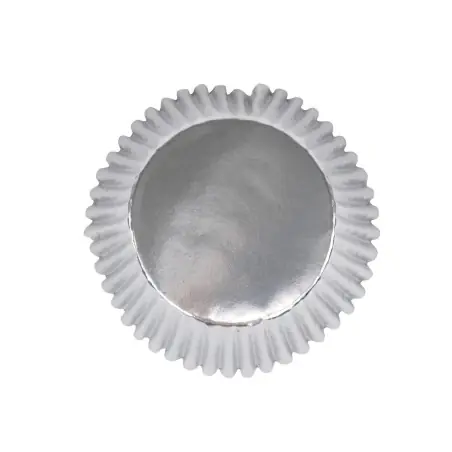 30 SILVER metallic cupcake liners - Planète Gateau