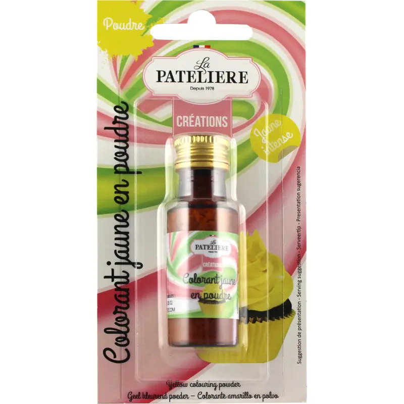 Colorant naturel en poudre jaune 7g - Planète Gateau