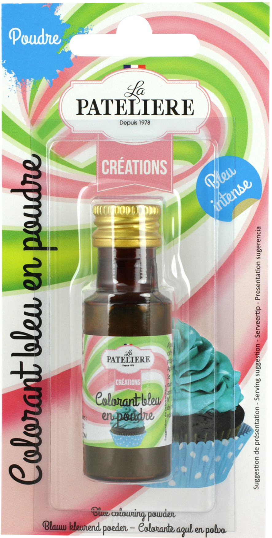 Colorant naturel en poudre bleu 7 g - Planète Gateau