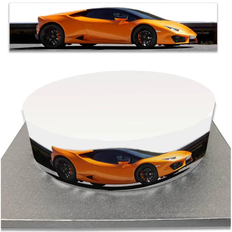 Sports Cars Cake Border in Sugar - Planète Gateau