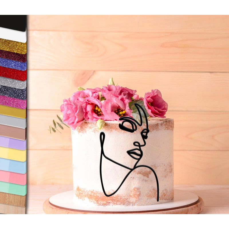 Topper gâteau profil visage femme - Planète Gateau