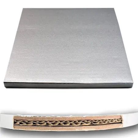 Large thick SQUARE TITANIUM platter for Wedding Cake - Planète Gateau