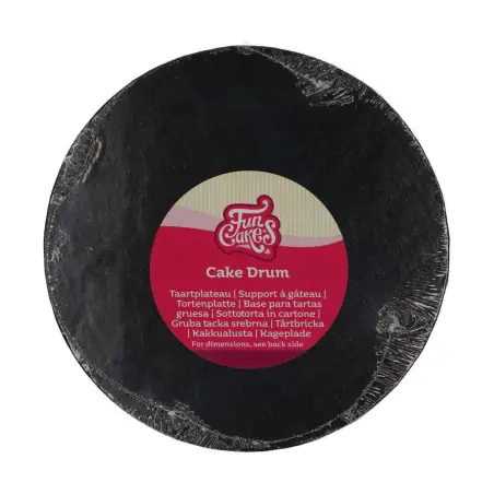 Black Round Thick Cake Board 20 cm - Planète Gateau