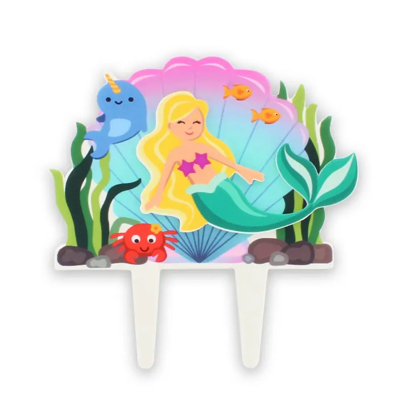 Mermaid cake topper 15 x 15 cm - Planète Gateau