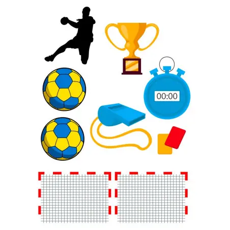 Kit de décoration alimentaire handball - Planète Gateau