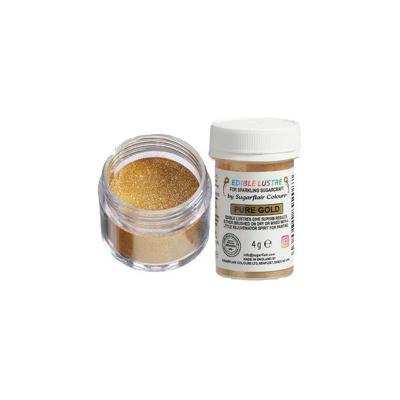 Pure Gold Shimmering Powder Food Coloring Sugarflair 4g - Planète Gateau