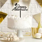 Topper Joyeux anniversaire ballons - Planète Gateau