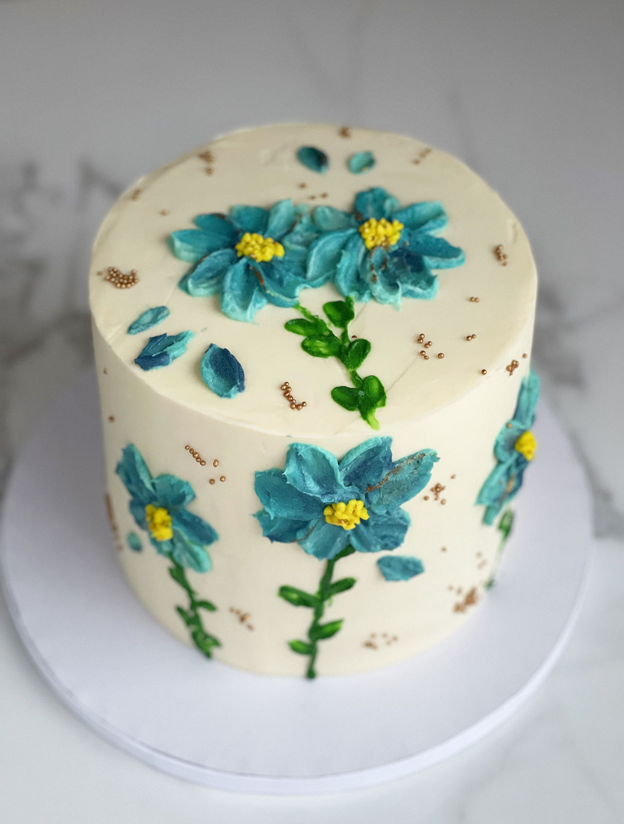 Gâteau Fleurs à la crème au beurre - Flowers Cake 😍 PLANETE GATEAU BLOG